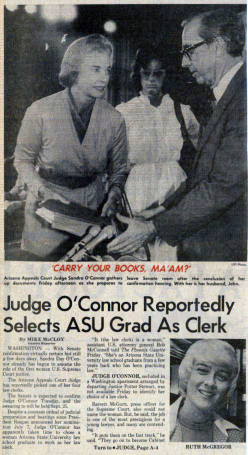 Judge O'Connor Reportedly Selects ASU Grad As Clerk - Sandra Day O ...