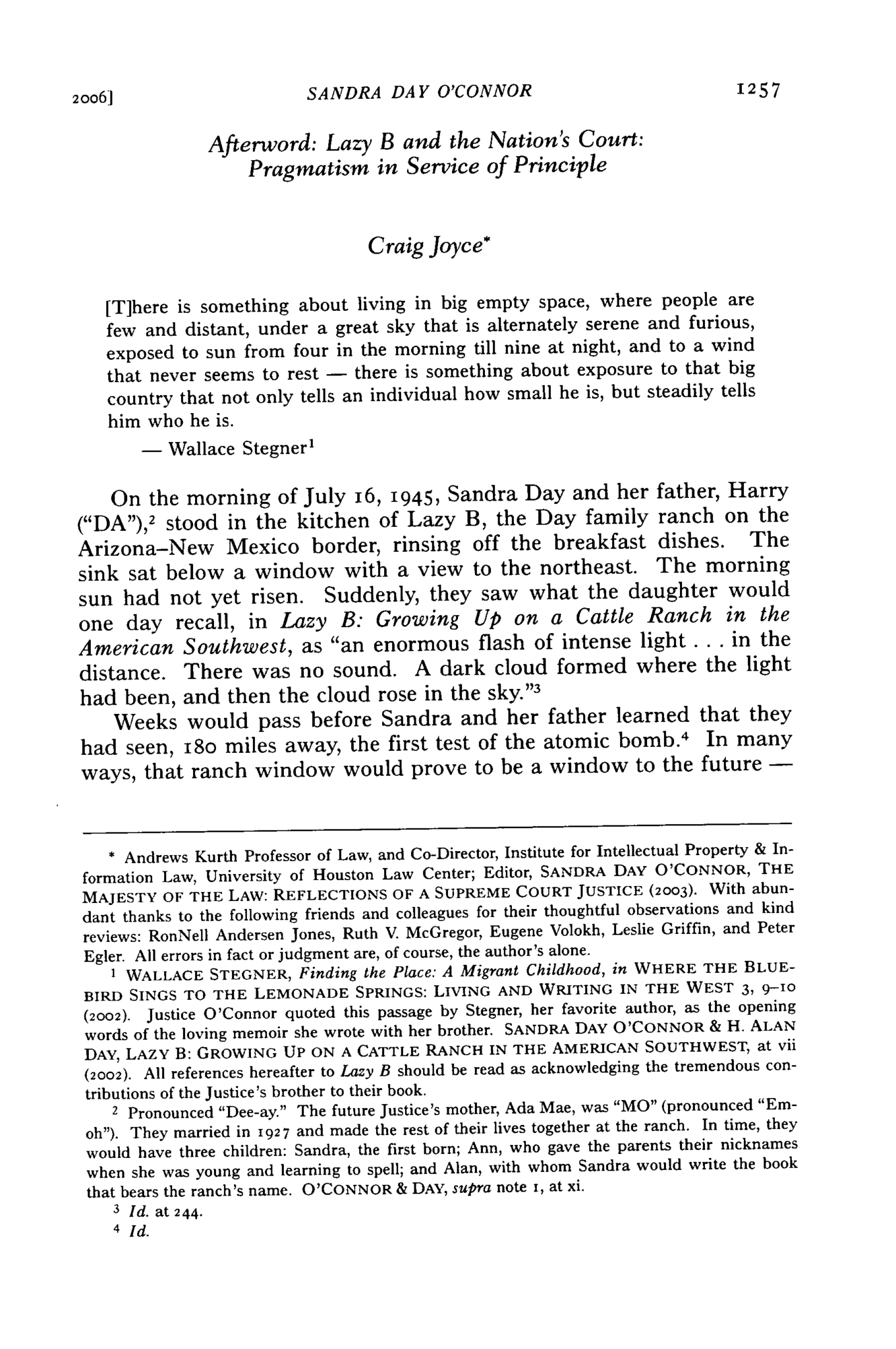 Afterword, Lazy B and the Nation’s Court: Pragmatism in the Service of ...