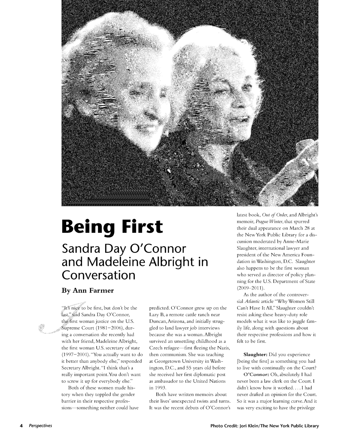 Being First – Sandra Day O’Connor and Madeleine Albright in ...